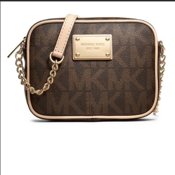 MICHAEL Michael Kors | Bags | Michael Kors Mk Logo Crossbody In Brown ...